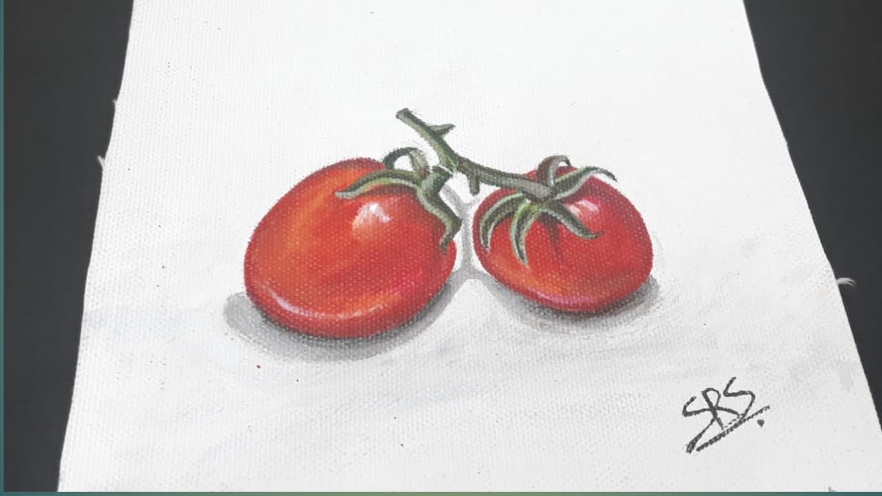 Tomato Acrylic painting 🎨 - YouTube