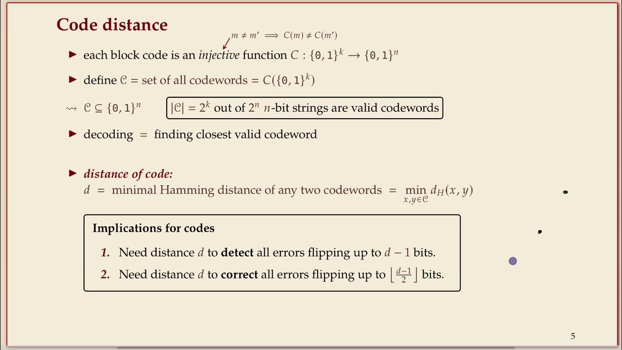COMP526 (Spring 2022) 8-2 §8.2 Lower bounds for error-correcting codes - YouTube
