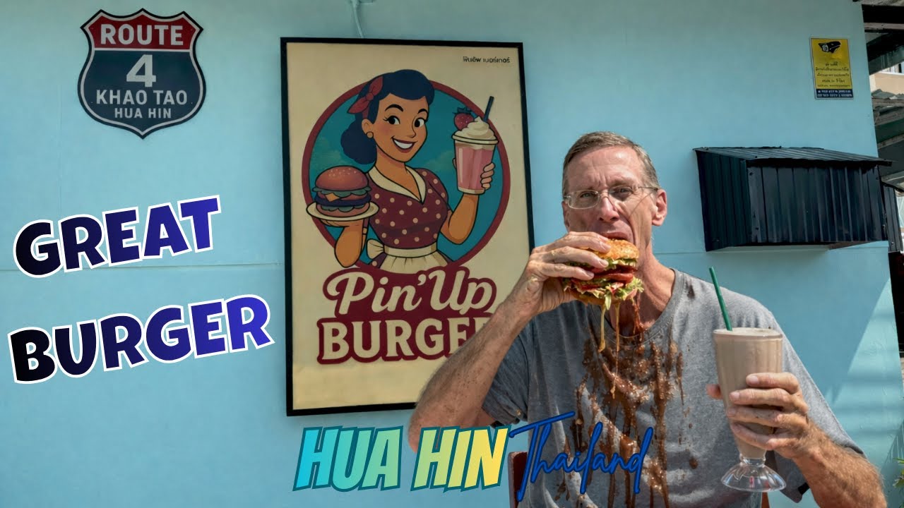 Great Burger in Hua Hin Thailand PIN UP BURGER - YouTube