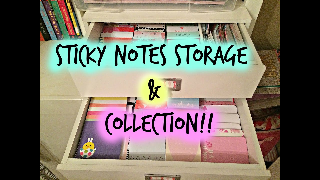 STICKY NOTES STORAGE & COLLECTION ♡ APRIL 2016 - YouTube