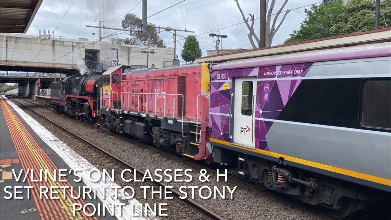 V/Line’s P Class & H Set Return To The Stony Point Line - YouTube