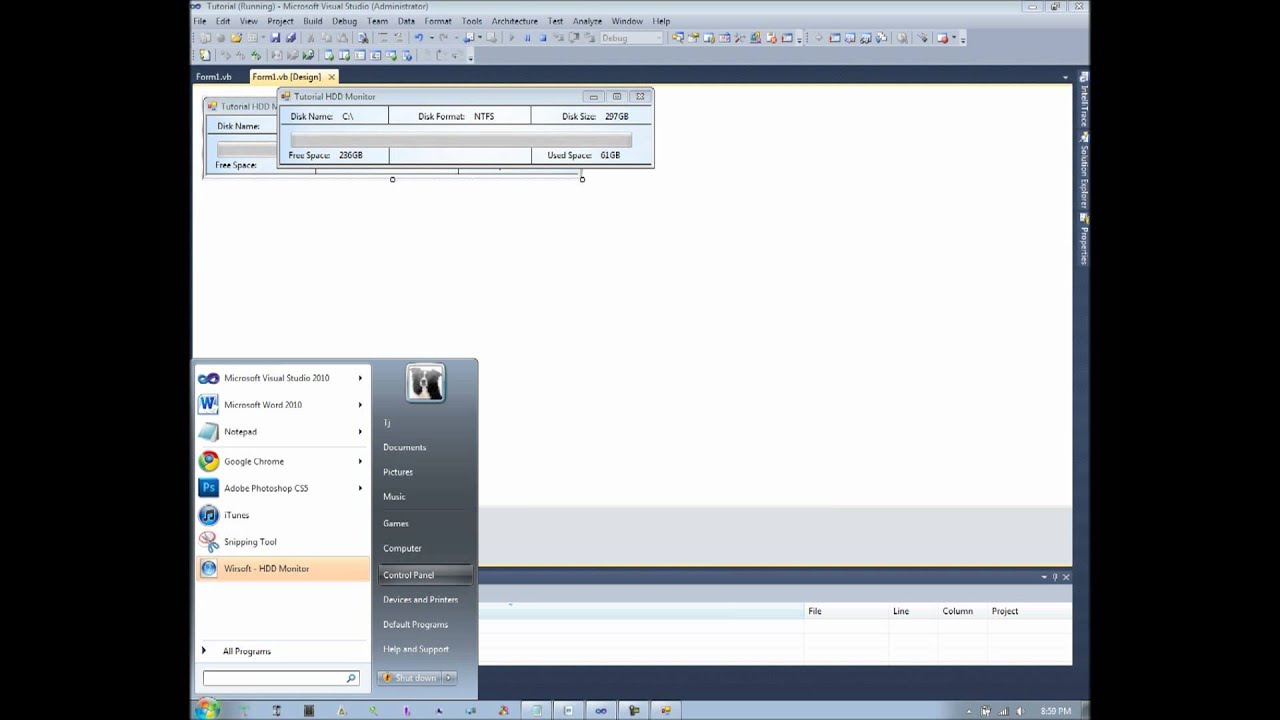 Wirsoft Tutorial - How to make a HDD Monitor in Visual Basic - Part 3 ...