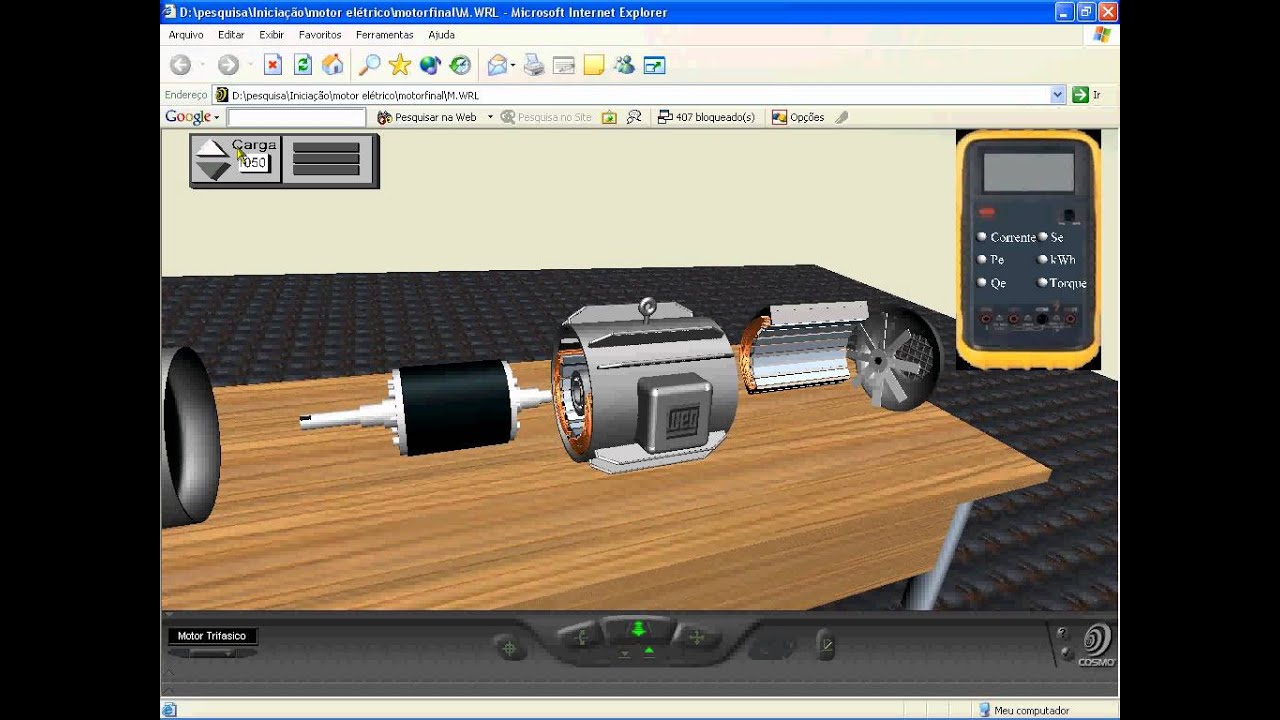 motor elétrico virtual - YouTube