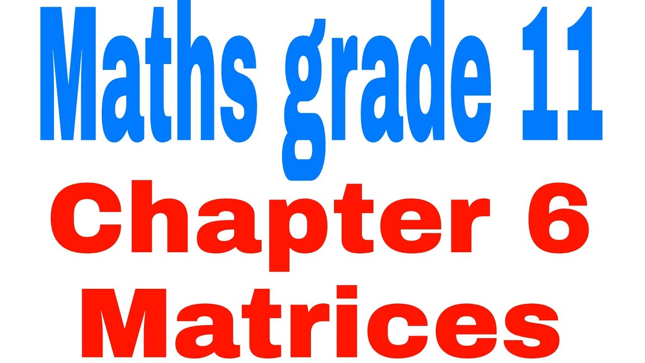 Maths grade 11 chapter 6 Matrix Part 1 - YouTube