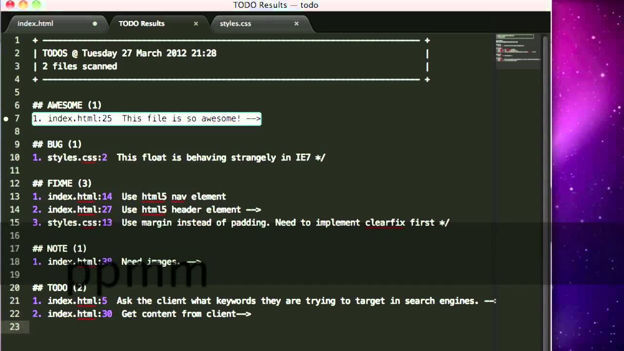 Quick Tip: Streamline Your TODO Lists in Sublime Text 2 - YouTube