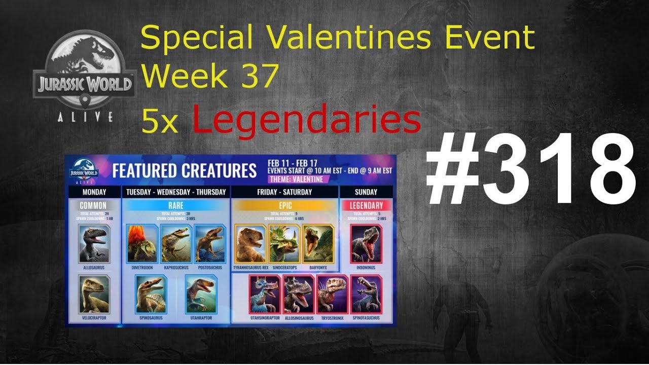 Legendary Valentines Day Event Week, FREE LEGENDARY DNA| Jurassic World ...