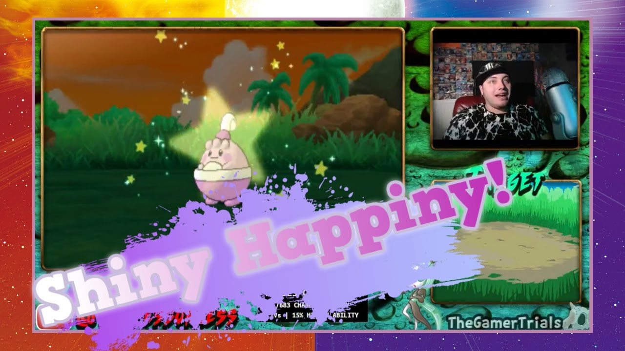 AMAZING LUCK!! SHINY HAPPINY!! Pokémon Sun and Moon Shiny #7 - YouTube