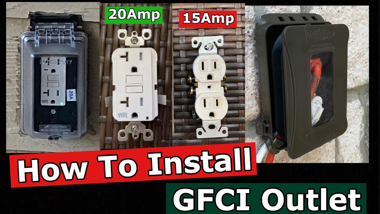 Installing Basic - 3 Wire GFCI Outlets, 15A or 20A with outdoors covers ...