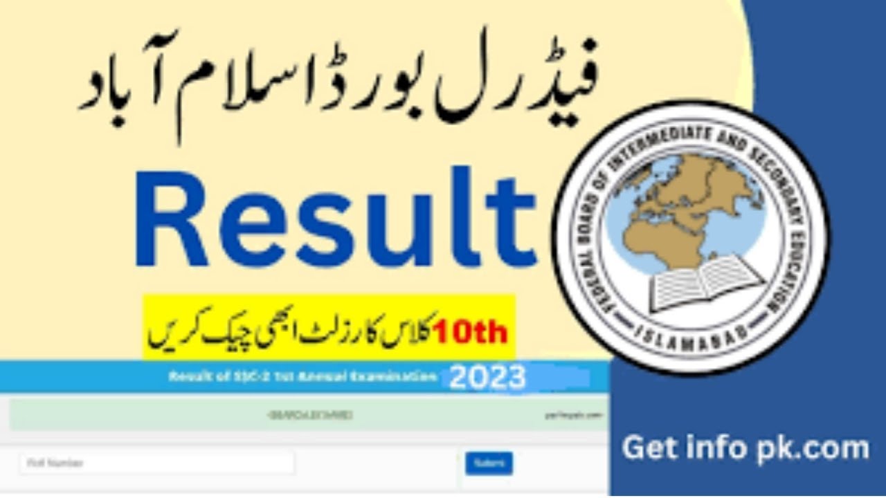 Federal board result 10th class 2023 by roll number/name Fbise - Matric ...