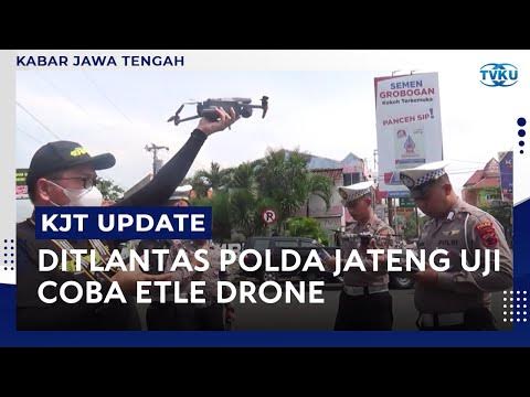 Ditlantas Polda Jateng Uji Coba ETLE Drone - YouTube