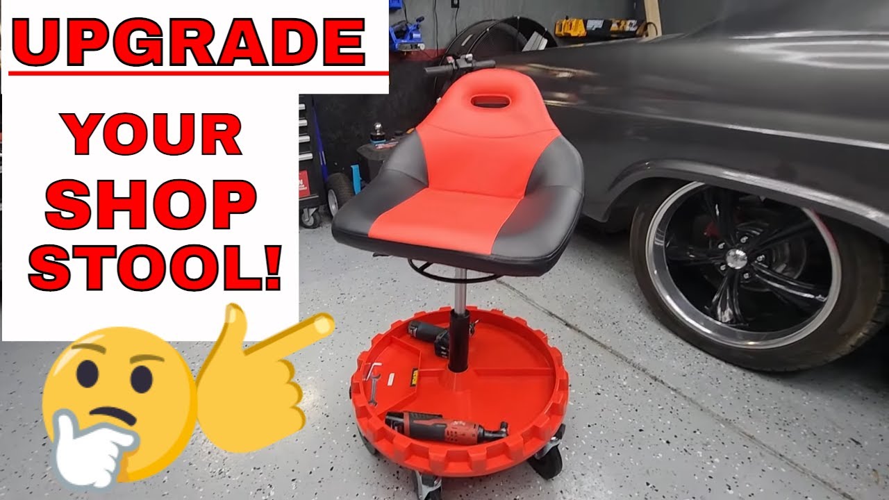 VEVOR Adjustable Rolling Mechanic Shop Stool Review - YouTube