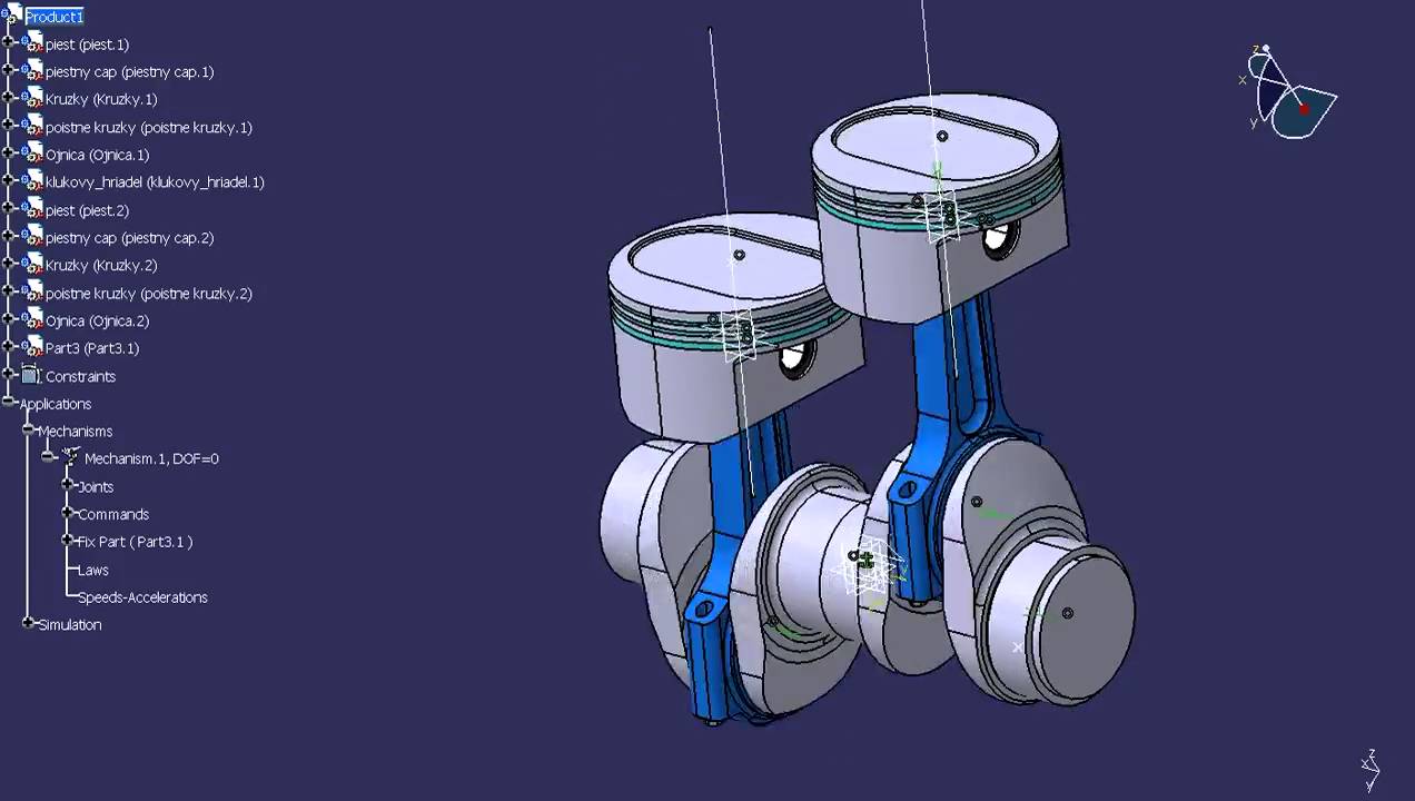 2 piston crankshaft simulation - YouTube