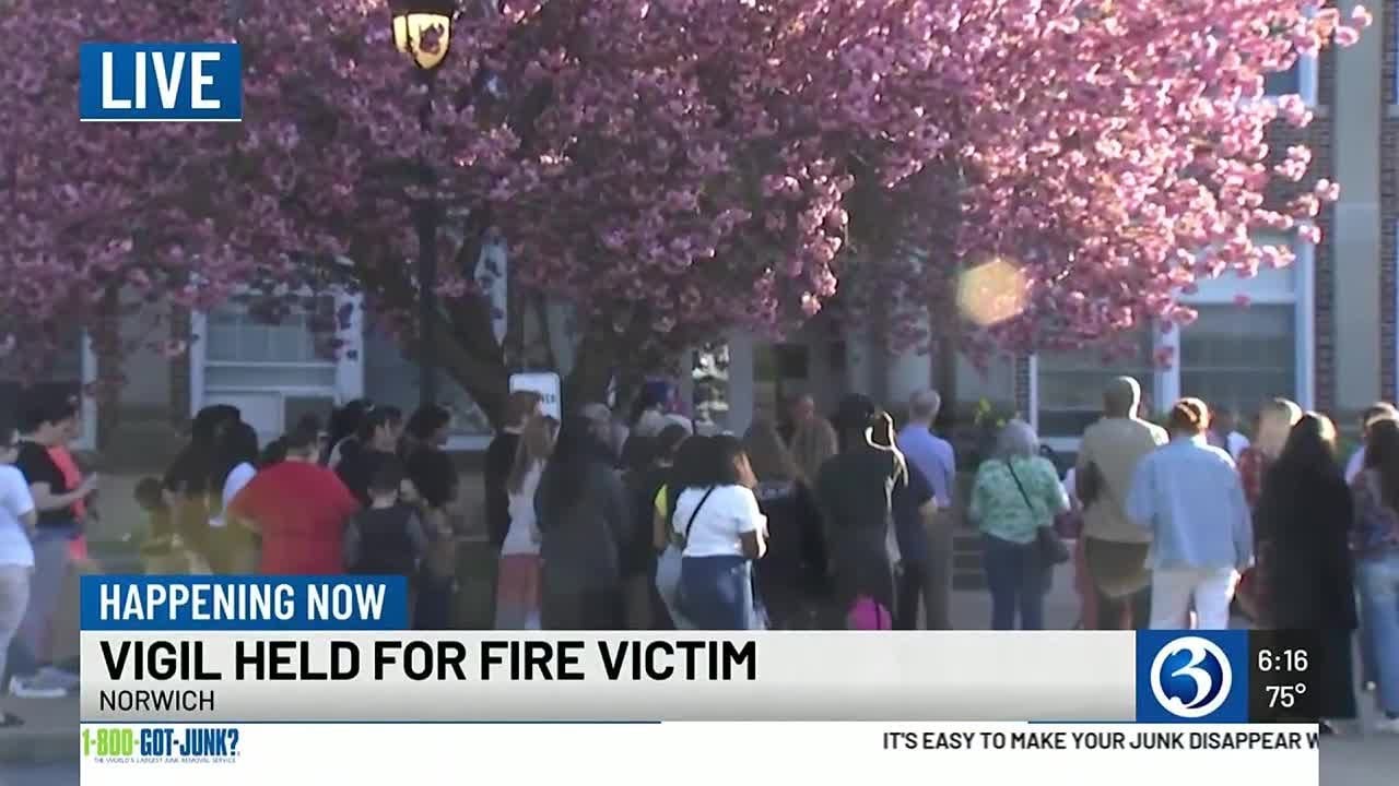 Vigil being held for fire victim in Norwich - YouTube