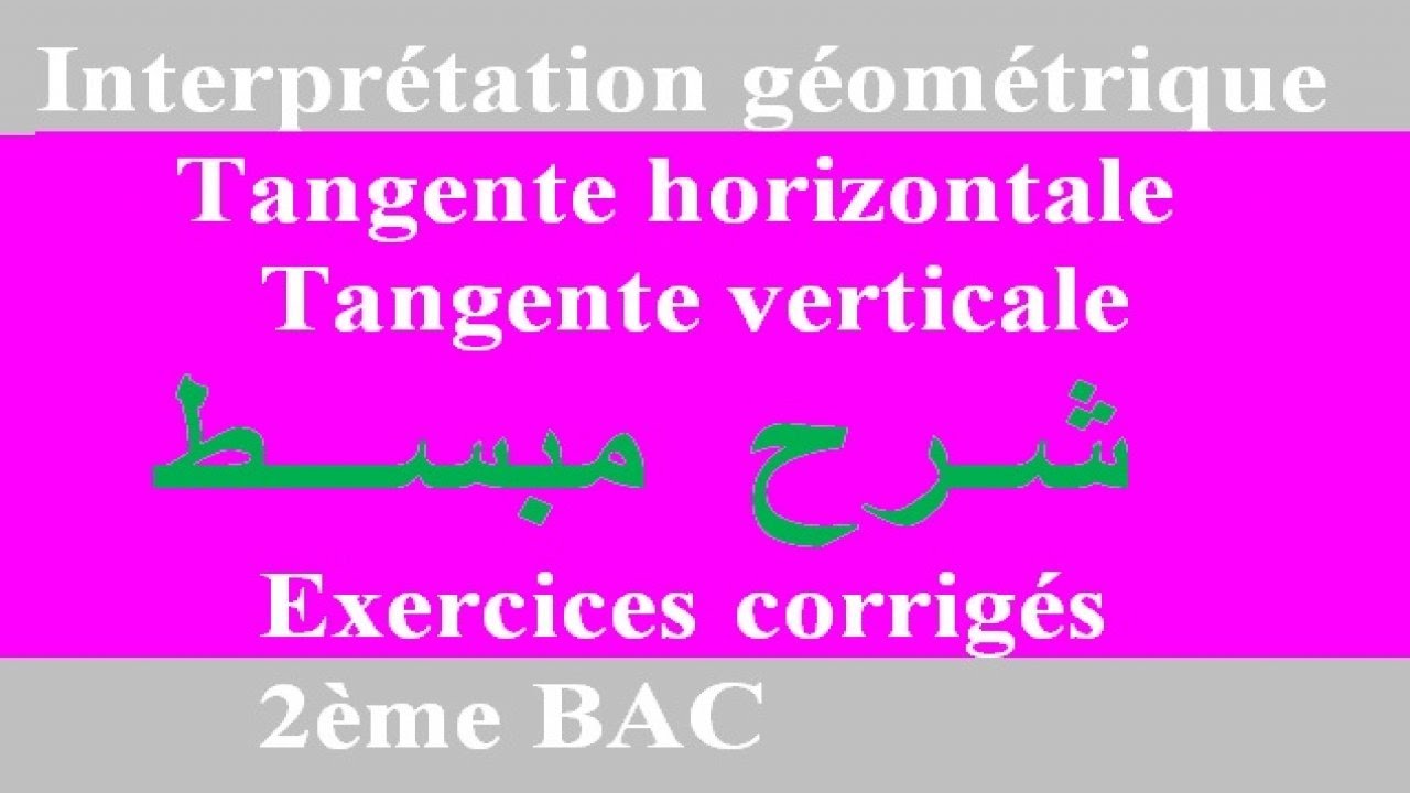 Exercices corrigés Tangente horizontale Tangente verticale ...