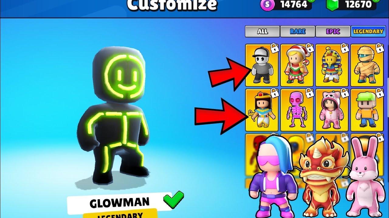 Stumble Guys 0.44 UPDATE ALL NEW SKIN 😱😱 New Skin & Custom Room # ...