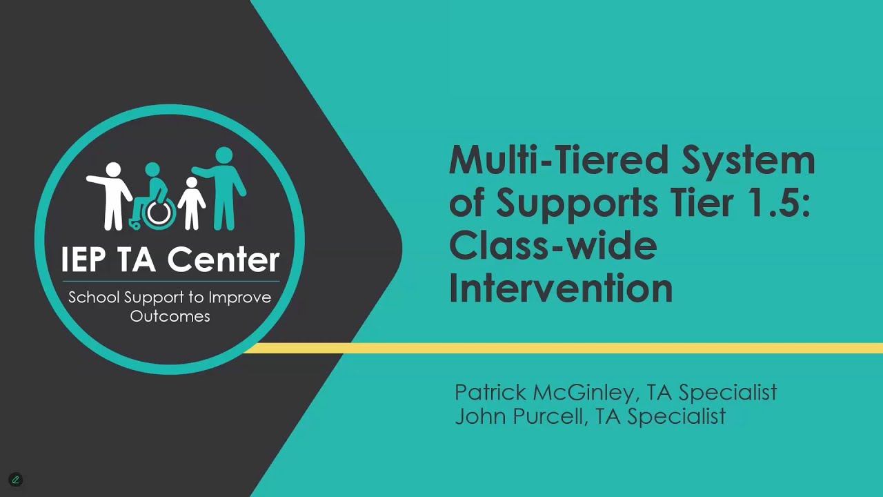 Multi Tiered System of Supports Tier 1.5 Class wide Intervention - YouTube