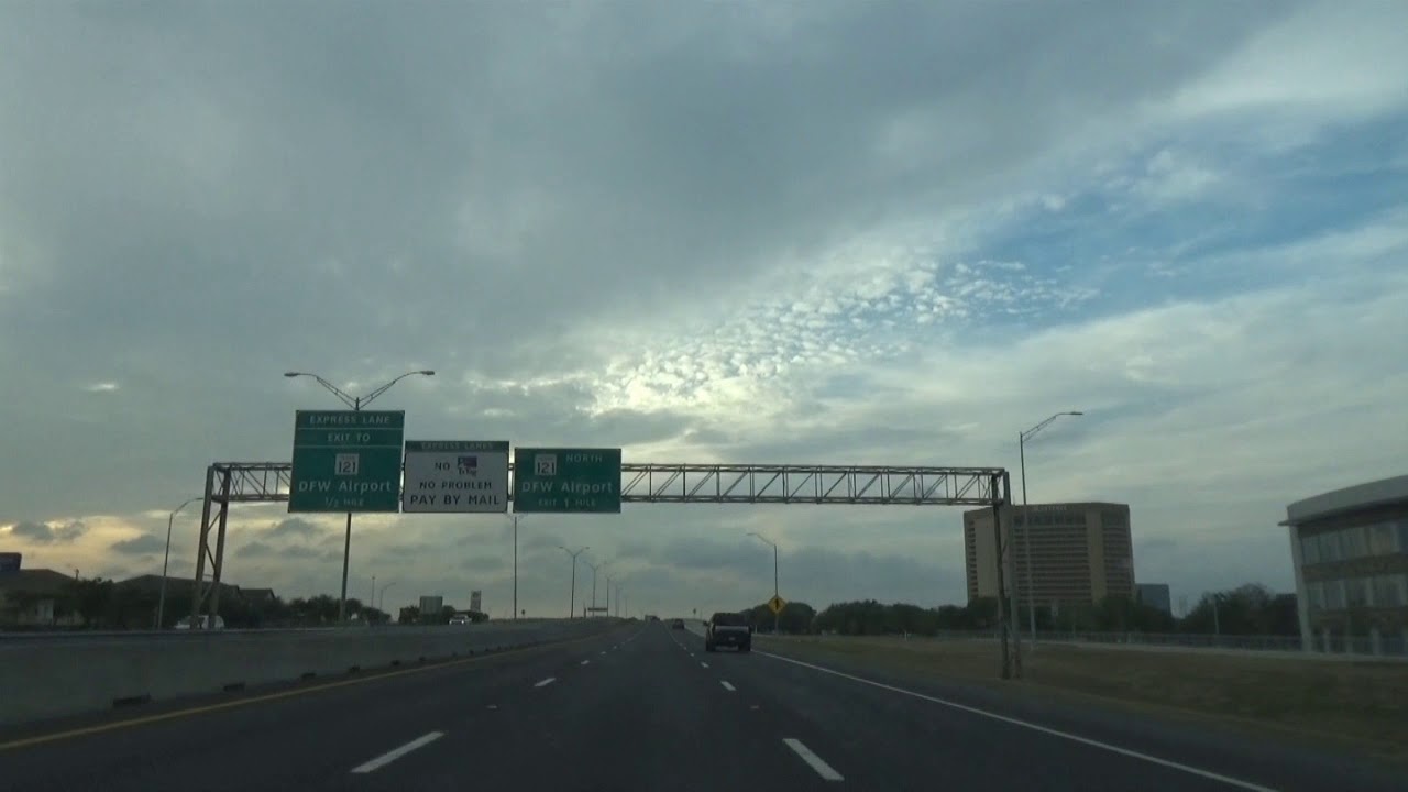 Driving in Dallas - State Highway 114 West to State Highway 121 North ...