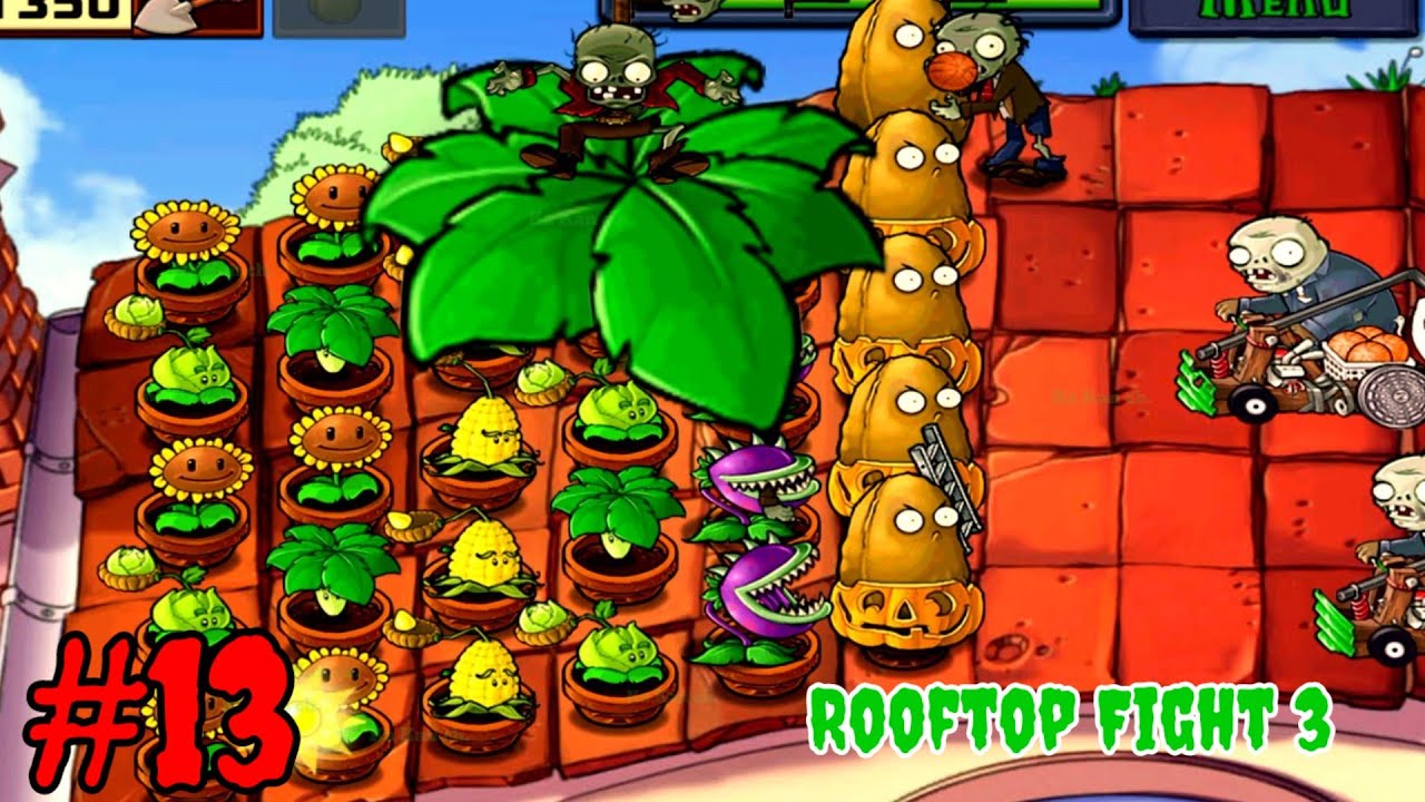 pvz | Rooftop Fight 3 - survival rooftop - plants vs zombies - part 13 ...