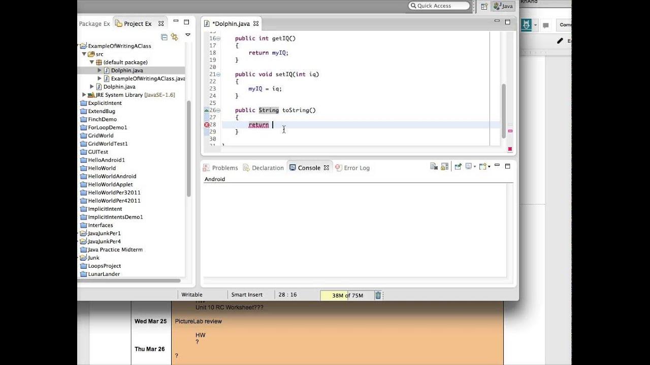 Java - Example Of A Java Class With CompareTo toString - YouTube