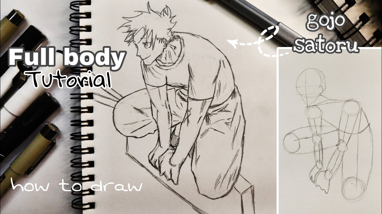 Full body tutorial | how to draw gojo satoru full body tutorial jjk ...