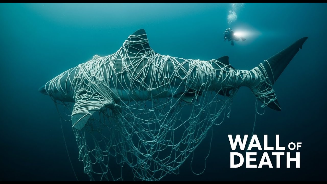 SHOCKING Rescue: 4-Meter Tiger Shark EXPLODES When Freed From Ghost Net ...