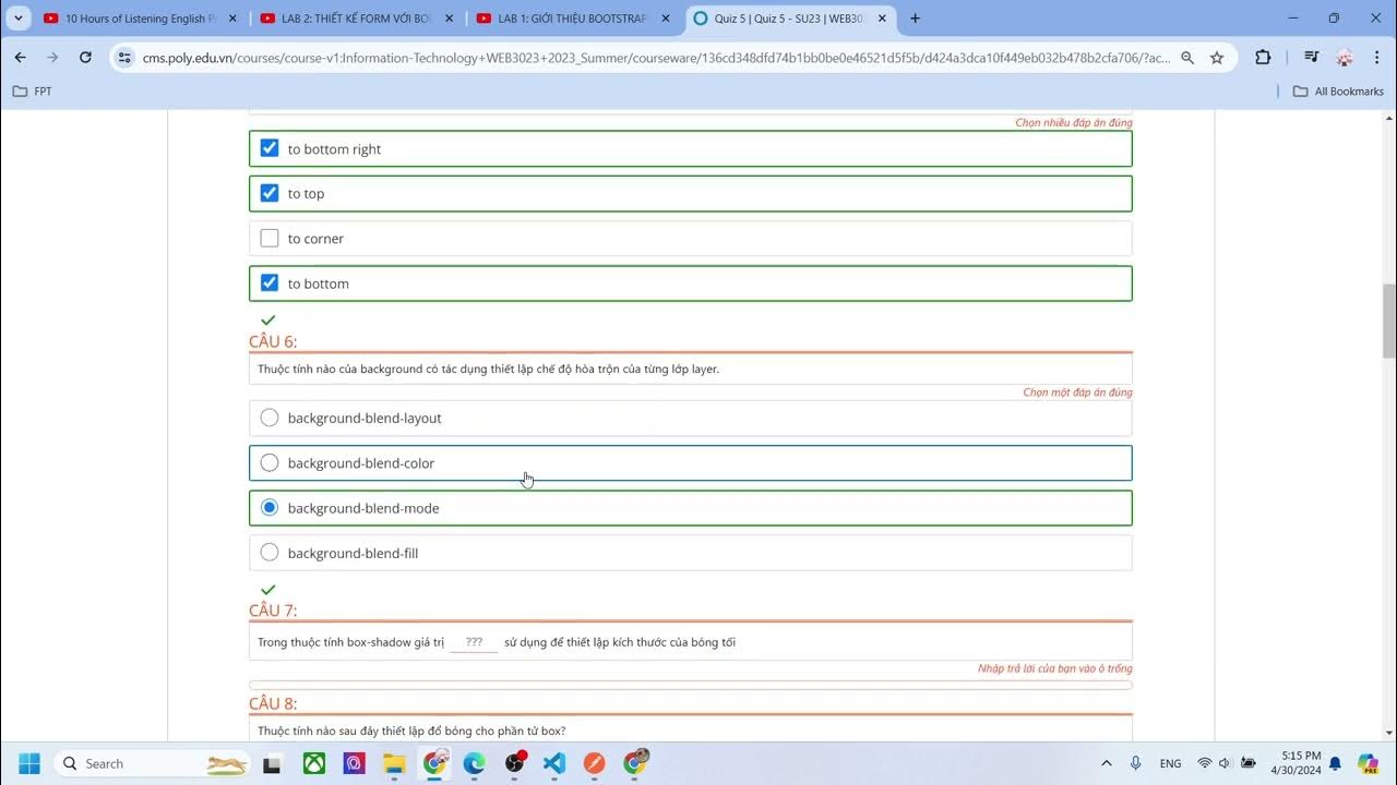 ThiẾt KẾ Web VỚi Html5 And Css3 Quiz 5 Youtube