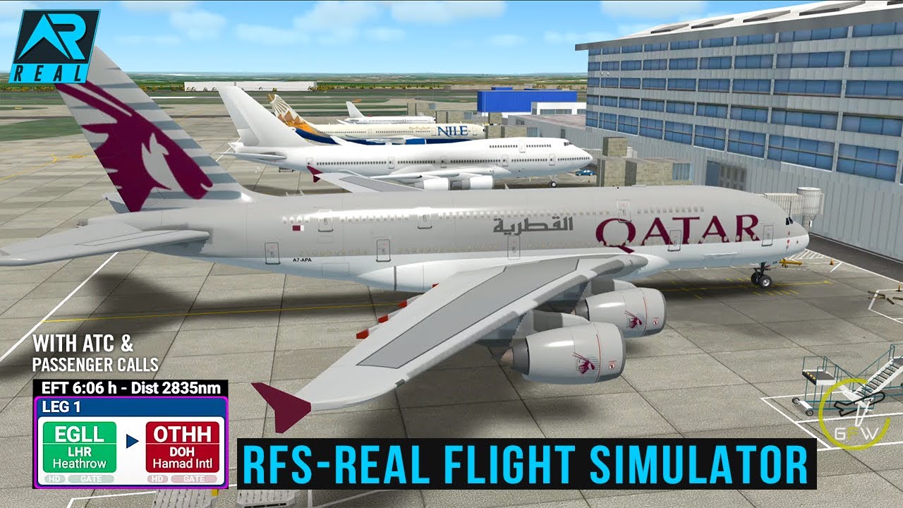 RFS - Real Flight Simulator- London to Doha ||Full Flight||A380 ...