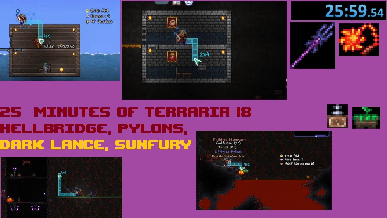 25 miniutes of terraria - 17 - hellbridge - YouTube