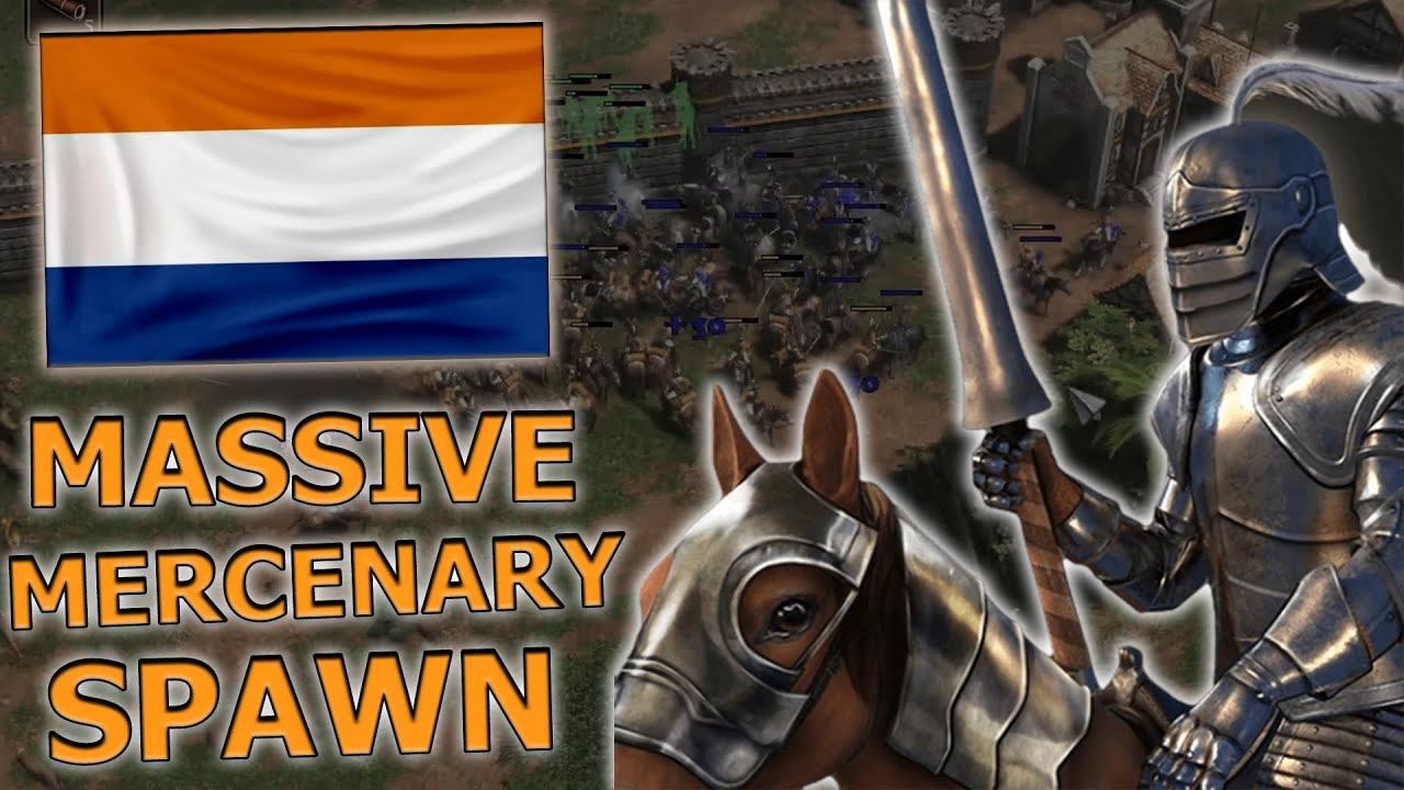 Massive Dutch Mercenary Spawn - Age Of Empires 3 DE T40 3 Vs 3 - YouTube