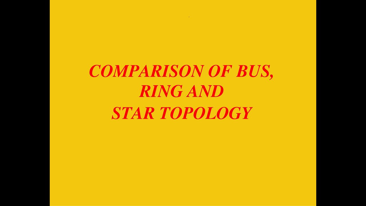 COMPARISON OF BUS, RING AND STAR TOPOLOGY | COMPUTER NETWORK - YouTube