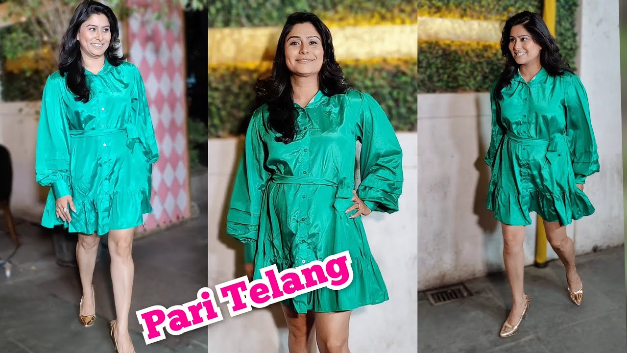 Pari Telang Looking Beautiful and Happy at Her Marathi Movie Gharat ...