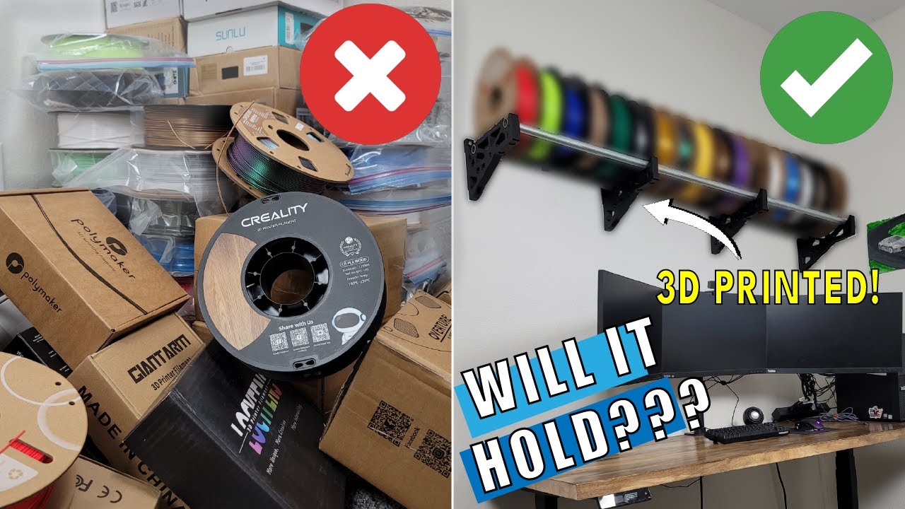 How to Build a 3D Printed Filament Spool Holder (Rack) - YouTube