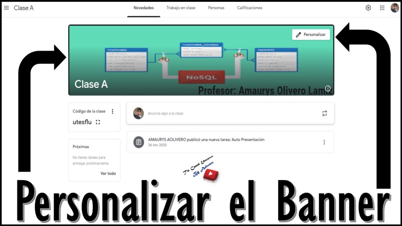 Cómo hacer un banner para mi clase virtual de Google Classroom - YouTube