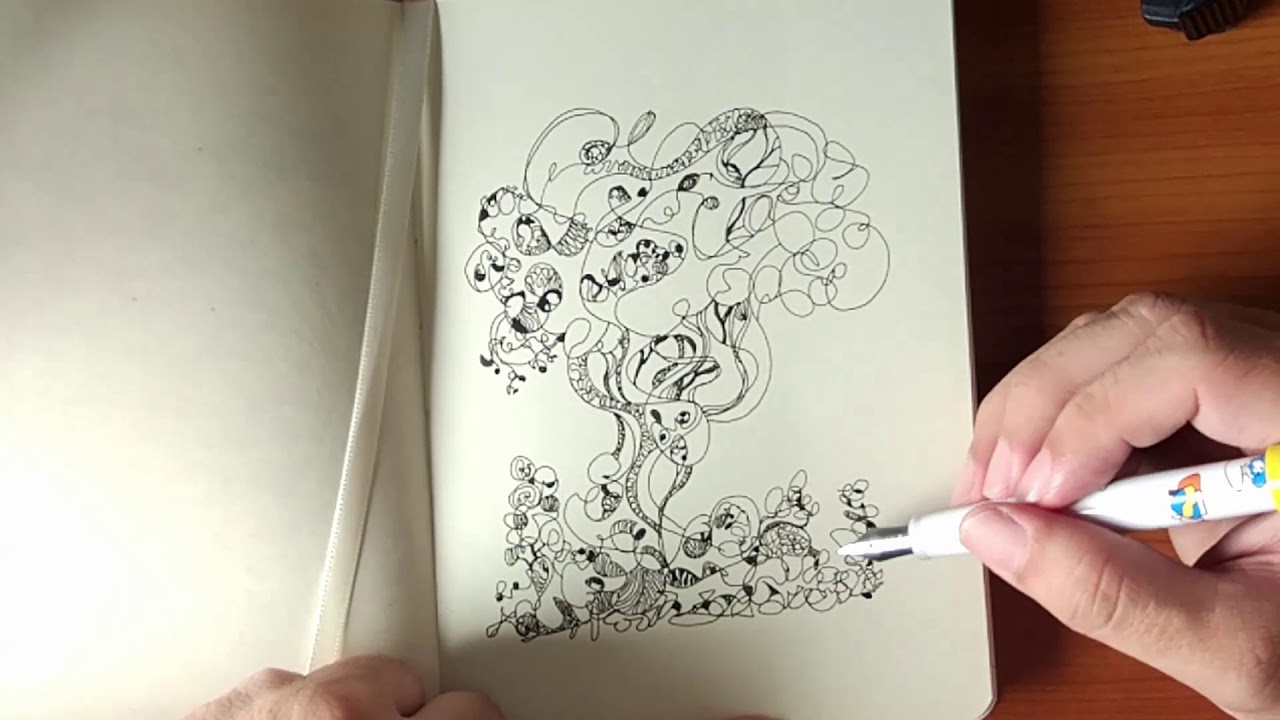 My Mindless Meditative Drawing 001 - YouTube