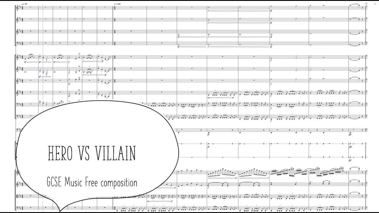 Music GCSE Free Composition - Full Marks, Grade 9 - Hero Vs Villain ...