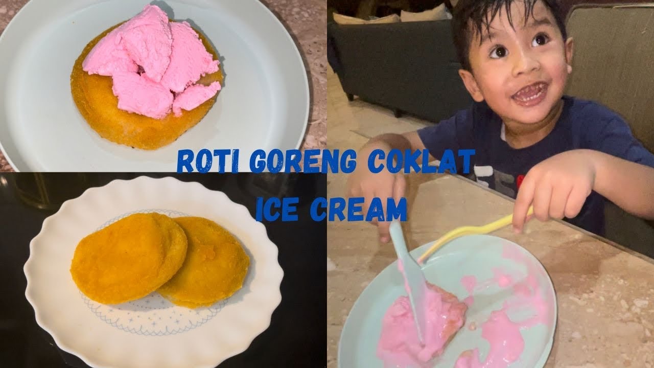 ROTI GORENG COKLAT TOPING ICE CREAM KESUKAAN ANAK - YouTube