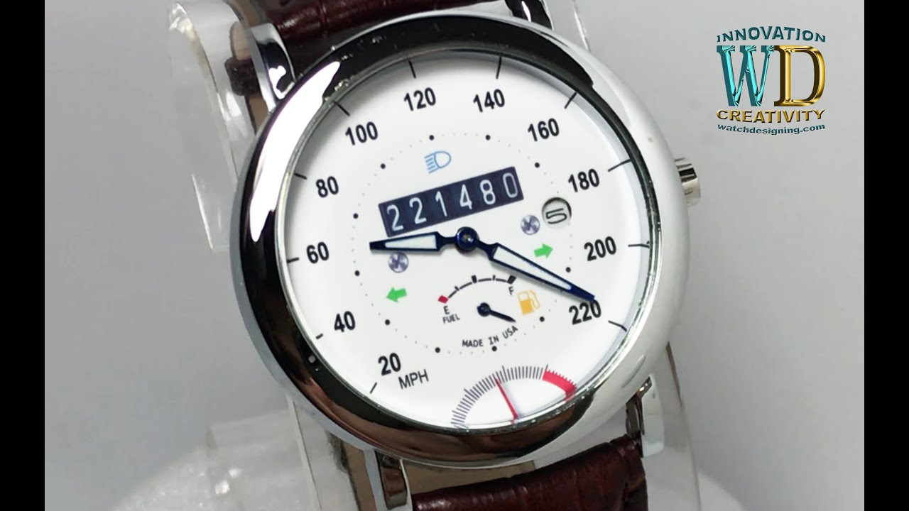 Speedometer Watch Full Tank Needle Moving Auto Date - YouTube
