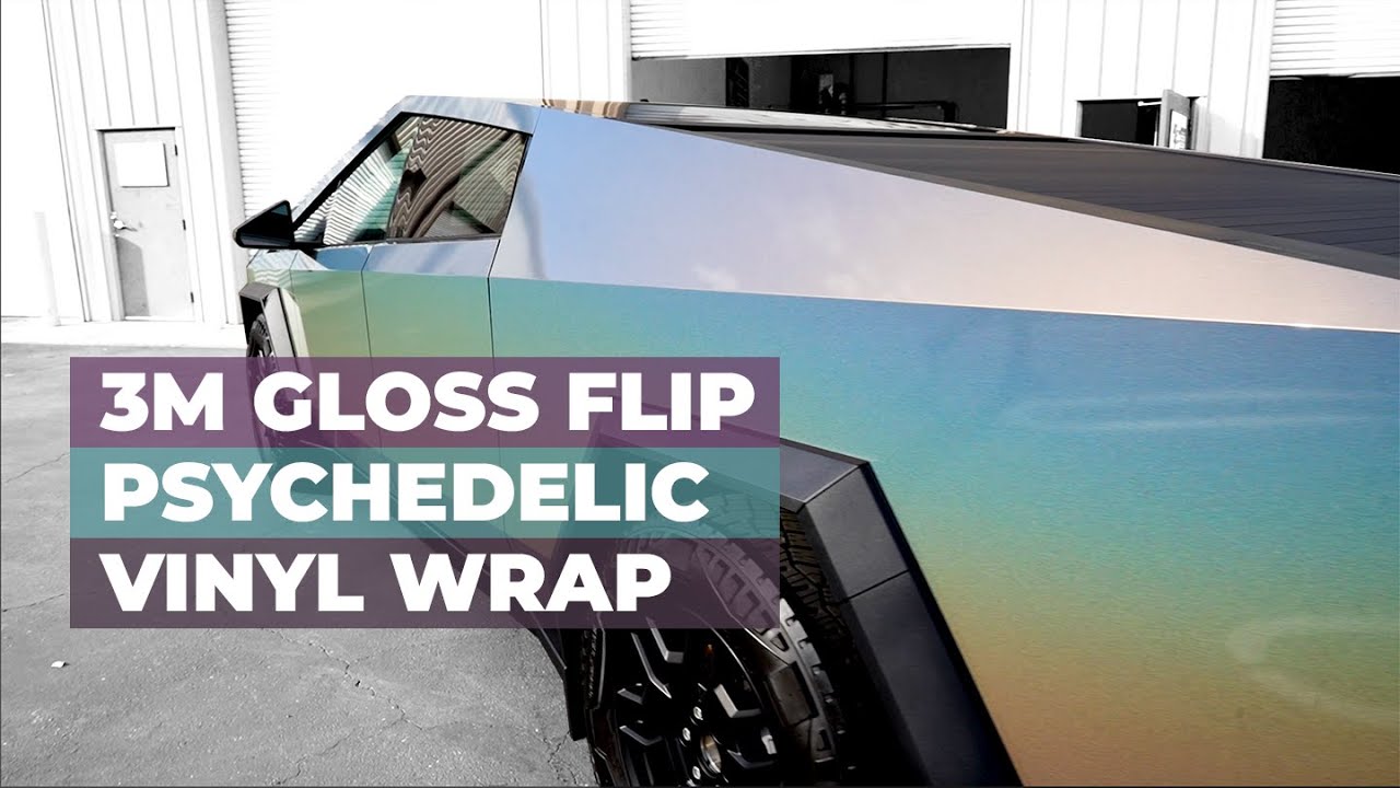 Cybertruck 3M Gloss Flip Psychedelic Vinyl Wrap - YouTube