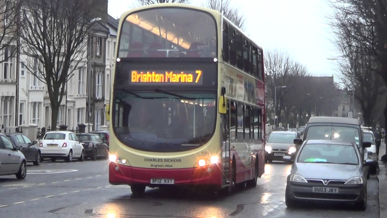 Brighton and Hove bus route 7 arriving at Hove Station bus stop 1st ...