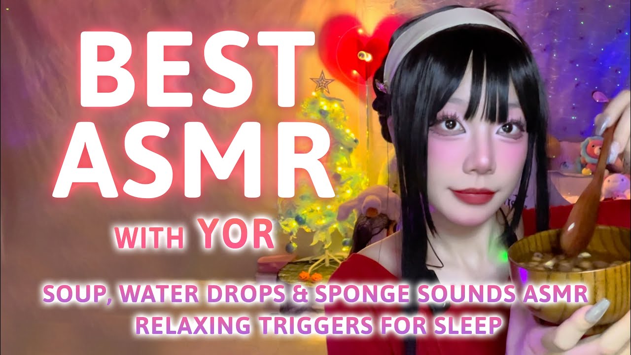 Best ASMR with Yor 🌸 | Soup, Water Drops & Sponge Sounds ASMR 🍲💧 ...