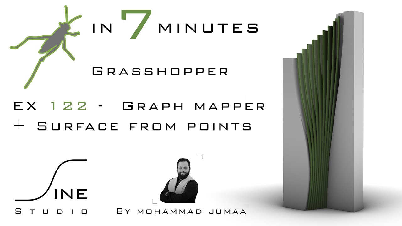 Grasshopper tutorial in 7 minutes - EX 122 - Graph mapper + Surface ...