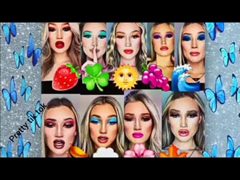 #makeup Tik tok makeup🎶 all color of makeup with meredith 🍇جمیع ألوان ...