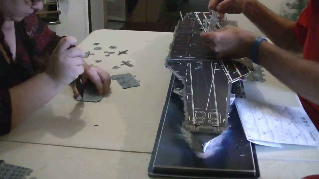 Building USS Nimitz Pt2, Hull Deck and Superstructure completed. - YouTube