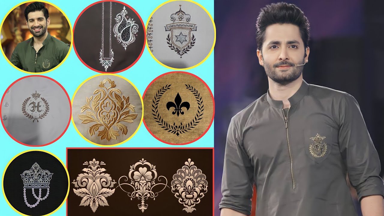 Front pocket embroidery designs | kurta pajama logo embroidery | Kurta ...