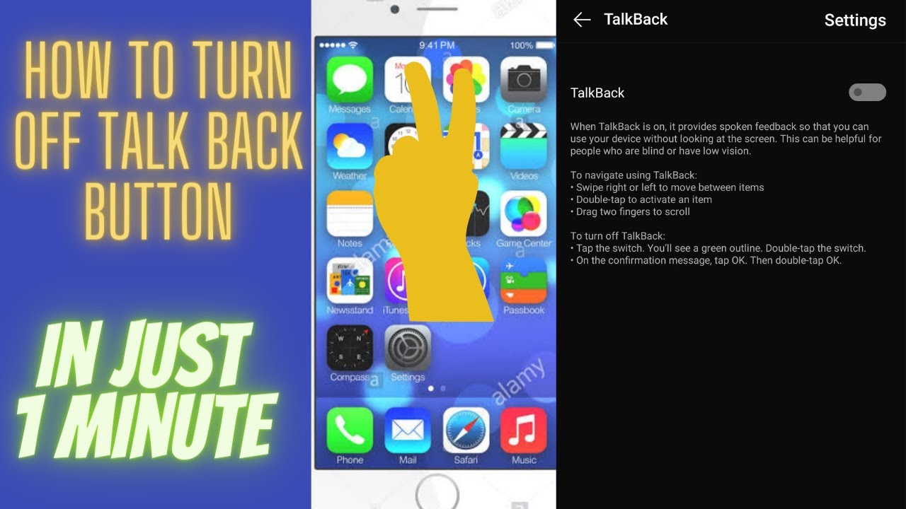How to turn off the talk back option in your android phone in just one ...