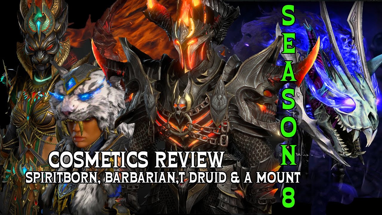 Diablo 4 Season 8 Cosmetics Review Spiritborn, Barbarian, Druid & A ...