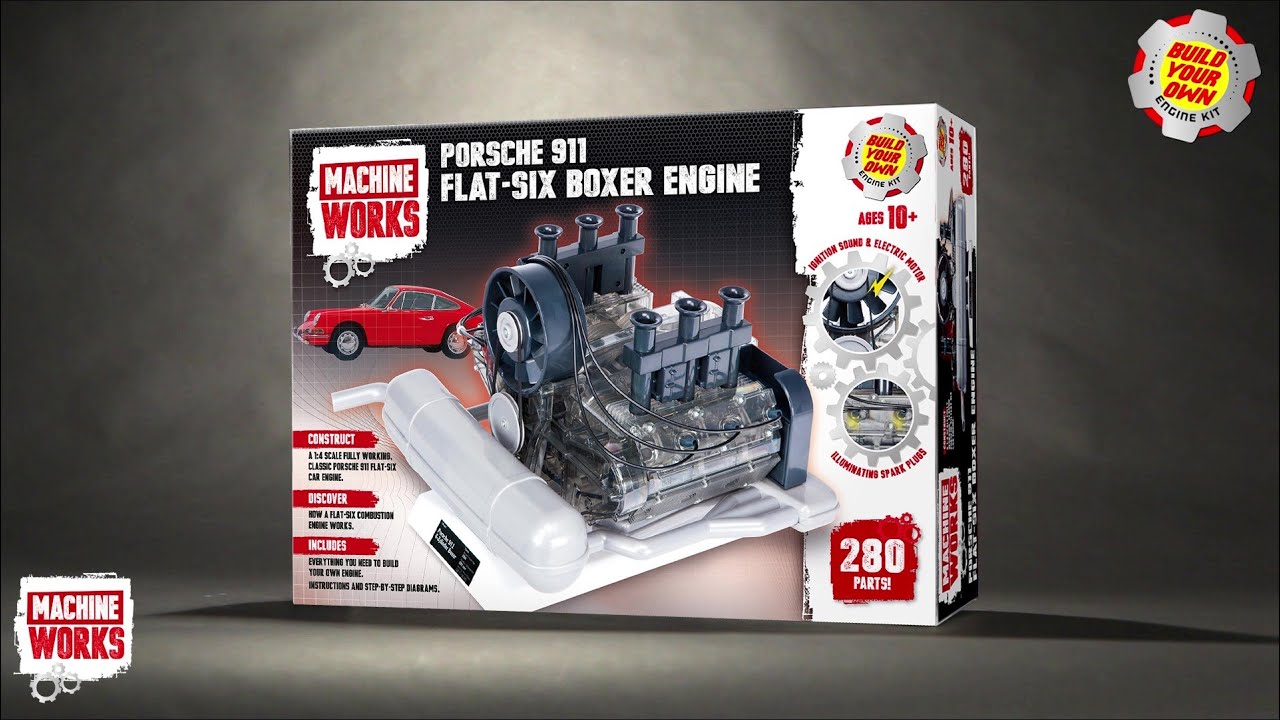 Machine Works Porsche 911 Flat-Six Boxer Engine Kit. Engine Demo - YouTube