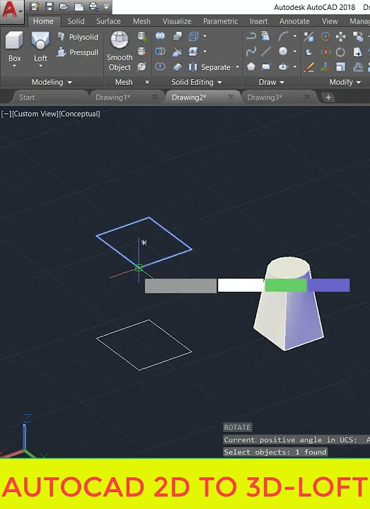 How to use Loft Command in AutoCAD 3D #autocad #shorts - YouTube