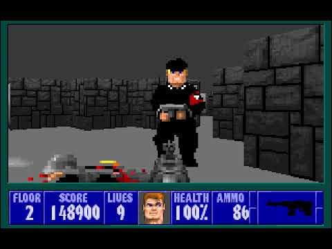 Wolfenstein 3D: Castle Totenkopf (DOSBox v1.3) | (100% Walkthrough) | - Floor 2. - YouTube