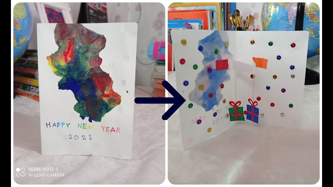 Easy Paper Card with Colourful Cover Page and inside --------- surprise ...